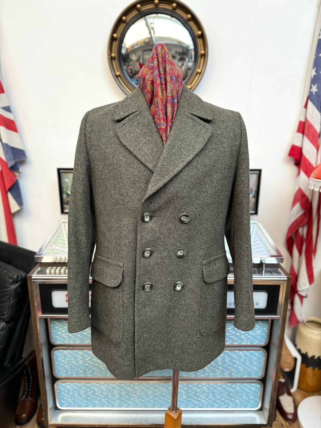 Stylish Vintage Late 1960s Early 70s Psyche Dandy Mod Era Dhobi Wool ...