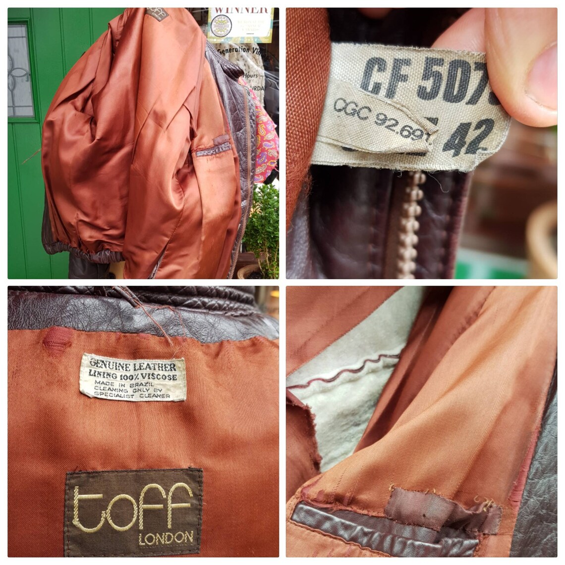 Vintage 1970s 80's Toff London Brown Crinkled Leather - Etsy