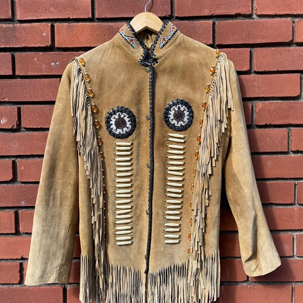 Leather Fringe Indian Jacket - Etsy