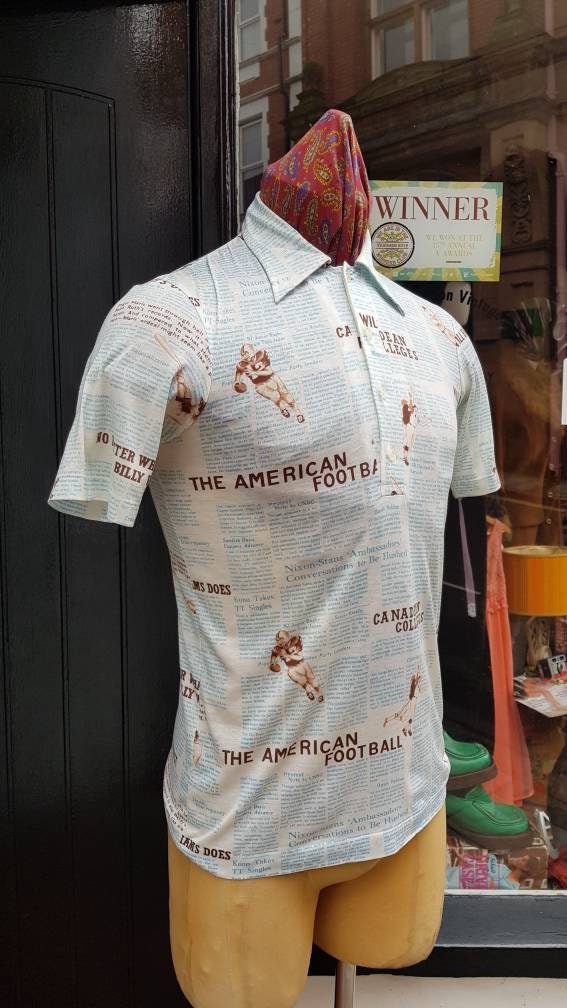 Amazing Vintage 1970s 70's American Football Apparel Van Jag Pop Over ...