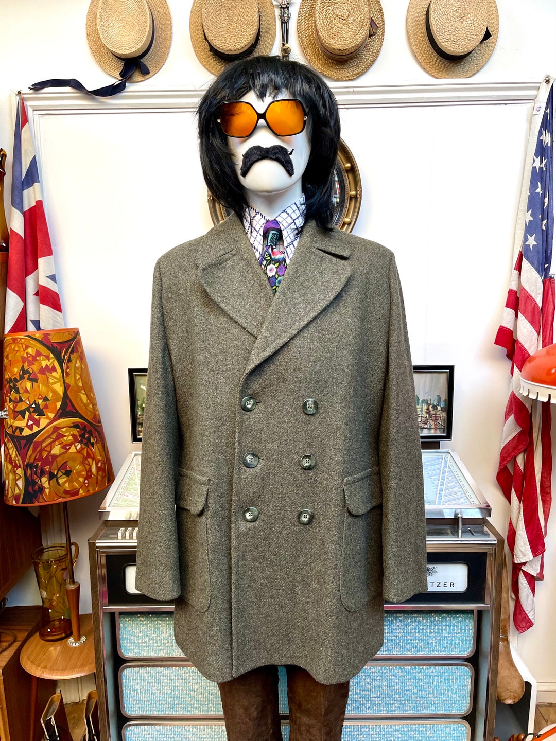 Stylish Vintage Late 1960s Psyche Freakbeat Mod Era Dhobi 100% Wool ...