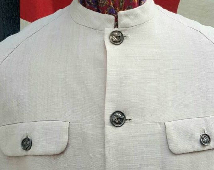 Vintage 1950s 50's British Colonial Linen Mix Egyptian Cotton Beatle ...
