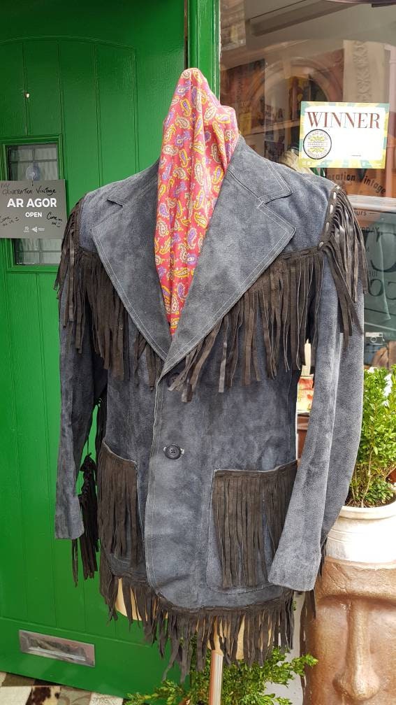 Vintage 1960s 60's 70's Leather Suede fully fringed | Etsy