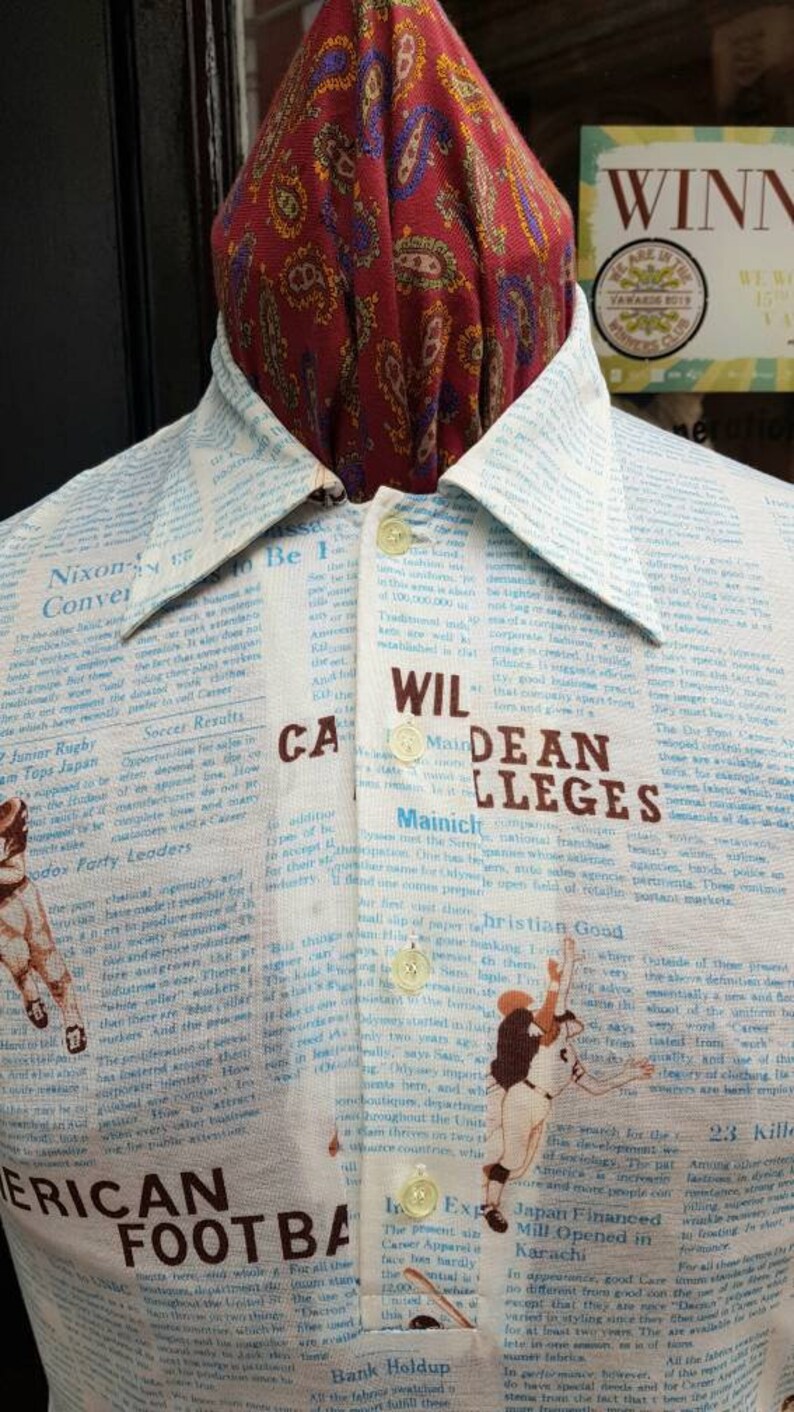 Amazing Vintage 1970s 70's American Football Apparel Van Jag Pop Over ...
