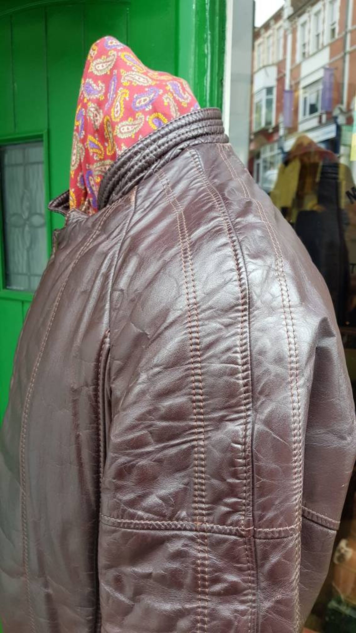 Vintage 1970s 80's Toff London Brown Crinkled Leather - Etsy