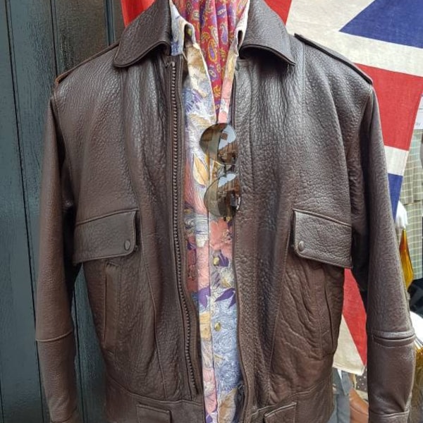 Vintage Pilot Leather Jacket - Etsy