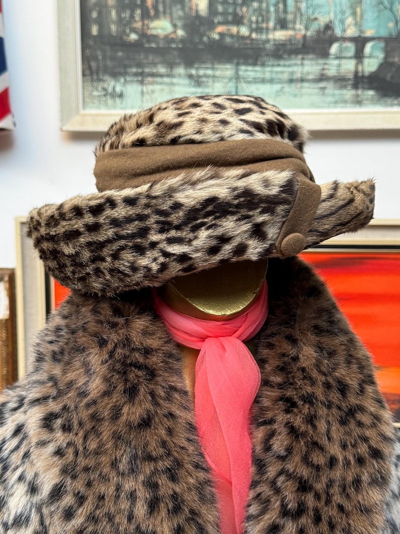 Stunning Vintage Original 1940s /50s Era Leopard Ocelot Faux Fur Ladies ...