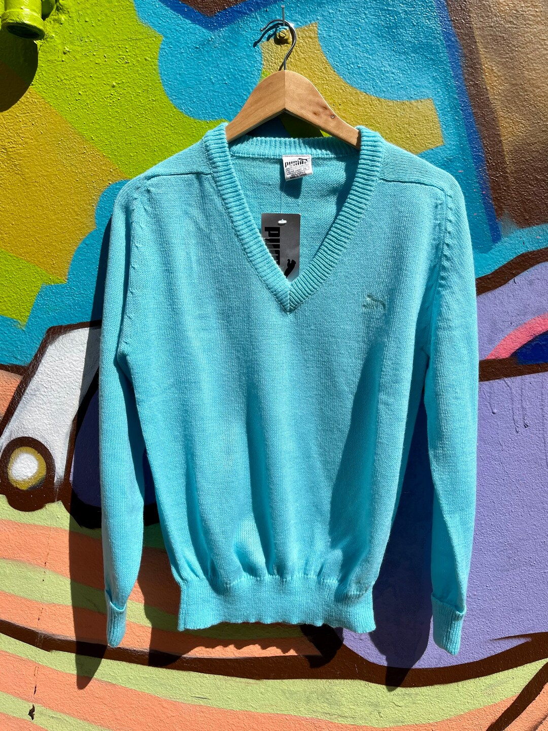 Vintage Deadstock Late 1970s Circa 78’ Turquoise Blue Acrylic Puma V ...