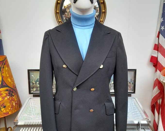 Sartorial Dandy Vintage 1970s 70's Tailored Black Crimplene Double ...