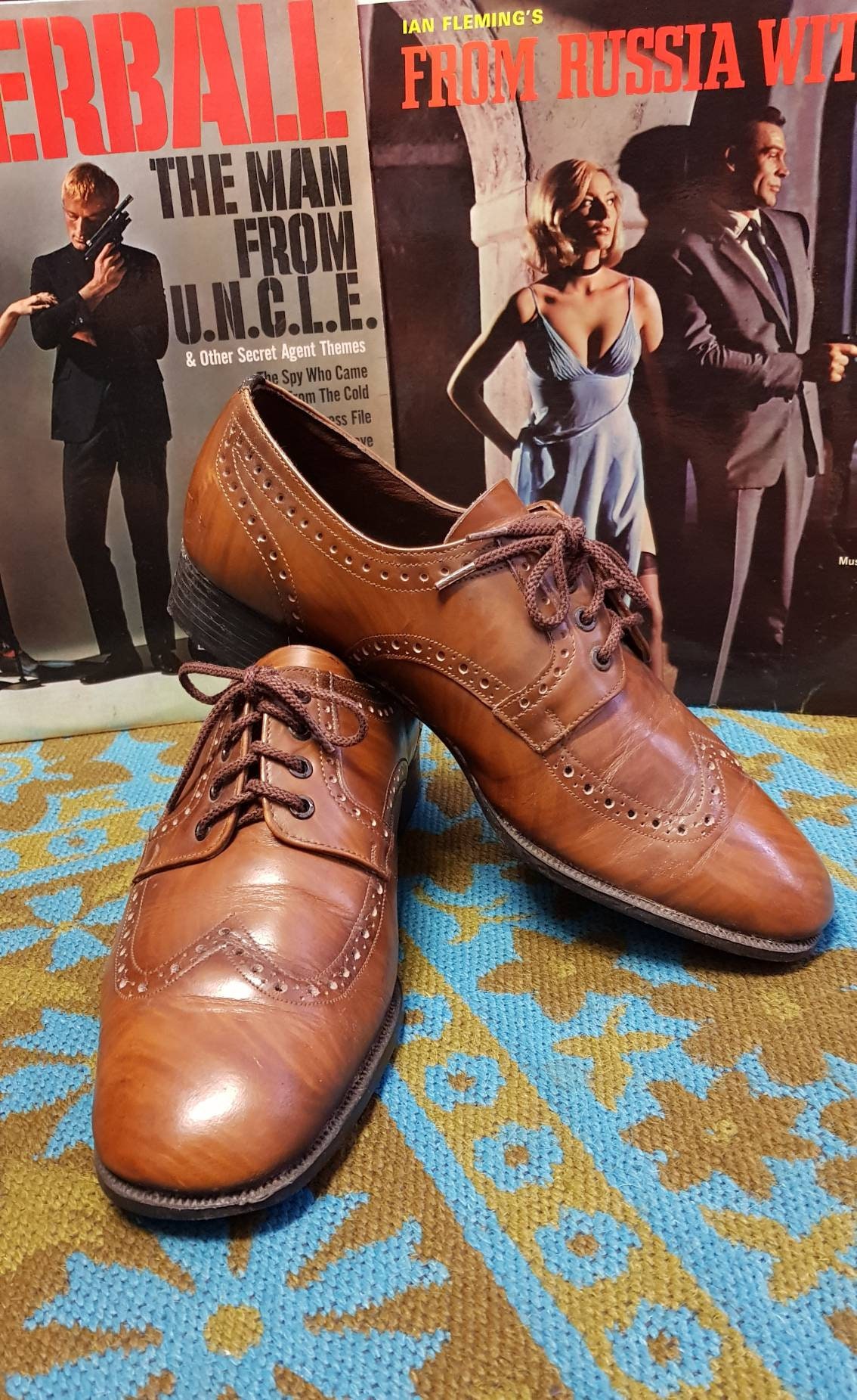Stunning Vintage late 1960s 70's stylish wingtip Oxford | Etsy
