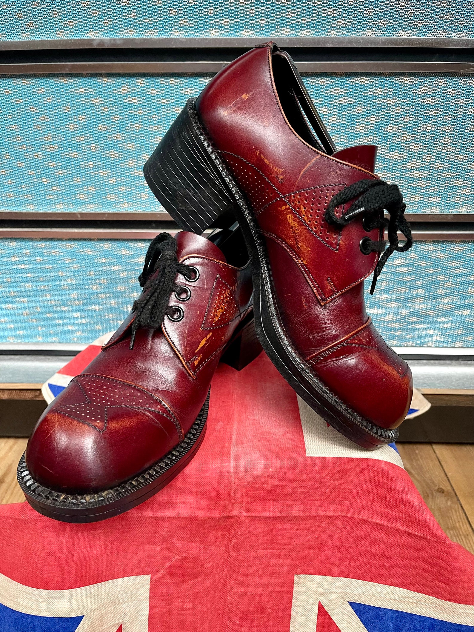 Fab Vintage 1970s 70’s Cherry Red Oxblood Glam Rock Suedehead Northern ...