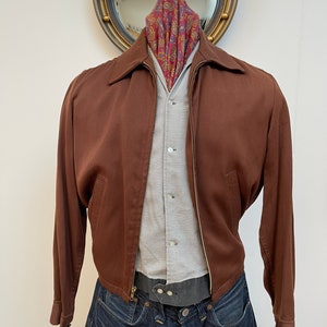 Superb Original Vintage 1950s 50’s Penney’s Brown Gabardine Silk Lined ...