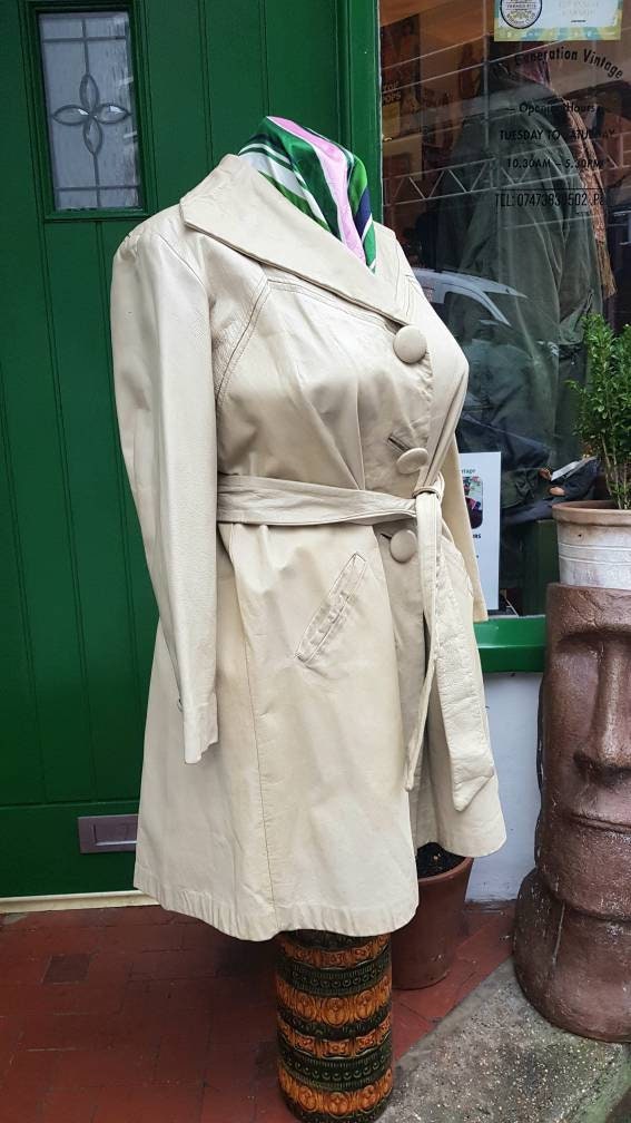 Vintage 1950s 60s Pin up Ivory Belted Hour Glass Leather - Etsy