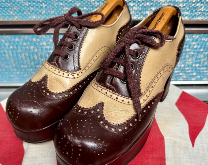 Vintage 1970s Glam Rock Bowie Ziggy Stardust Two Tone Brown/cream ...