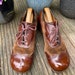 Amazing Vintage 1970s 70’s Brown Suede Leather Two Tone Stacked Heel ...