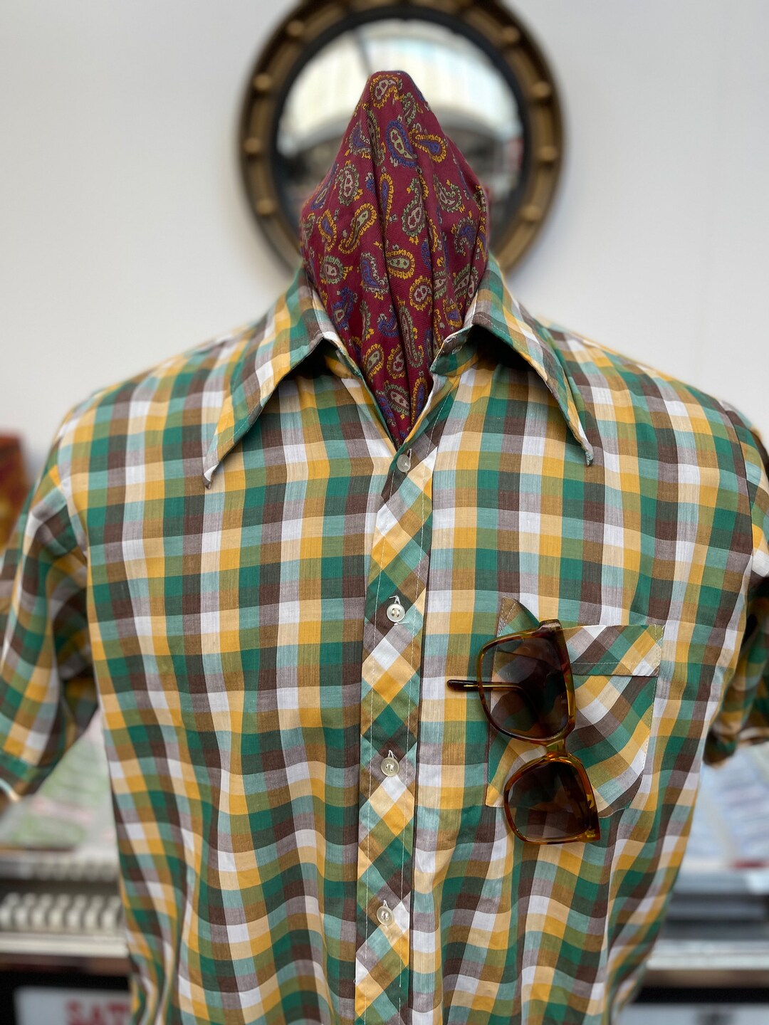 Vintage Very Late 1960s 70’s Northland Permanent Press Brown Green ...