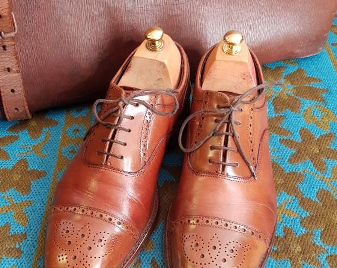 Vintage 1970s 80's Loake Higham Hand Stitched Sole Brown Oxford Derby ...