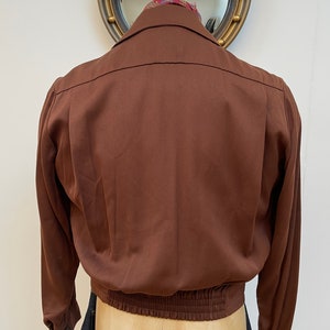 Superb Original Vintage 1950s 50’s Penney’s Brown Gabardine Silk Lined ...