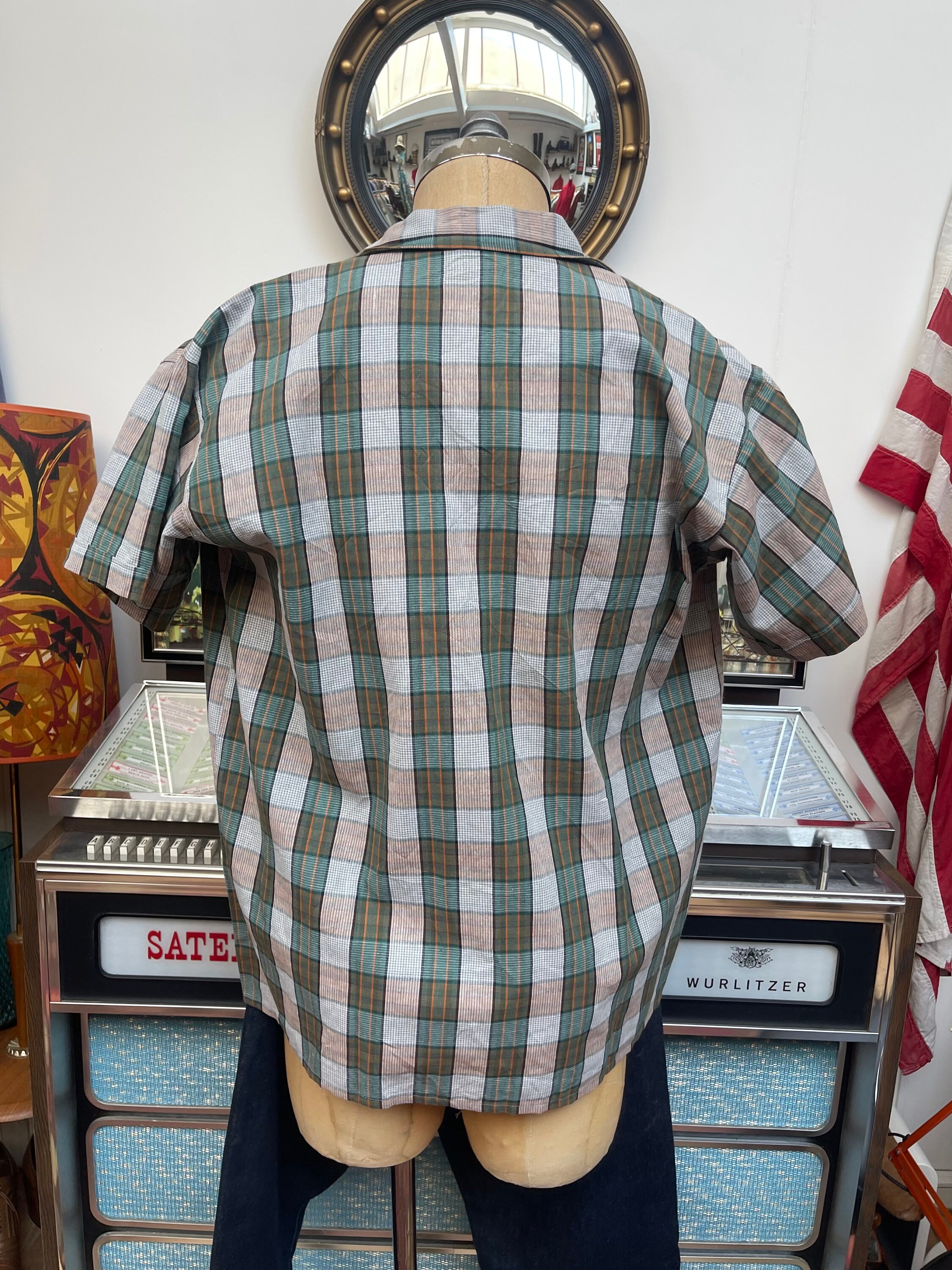 Vintage 1950s Style 60s or 70s Made Plaid Window Payne Check Rockabilly ...