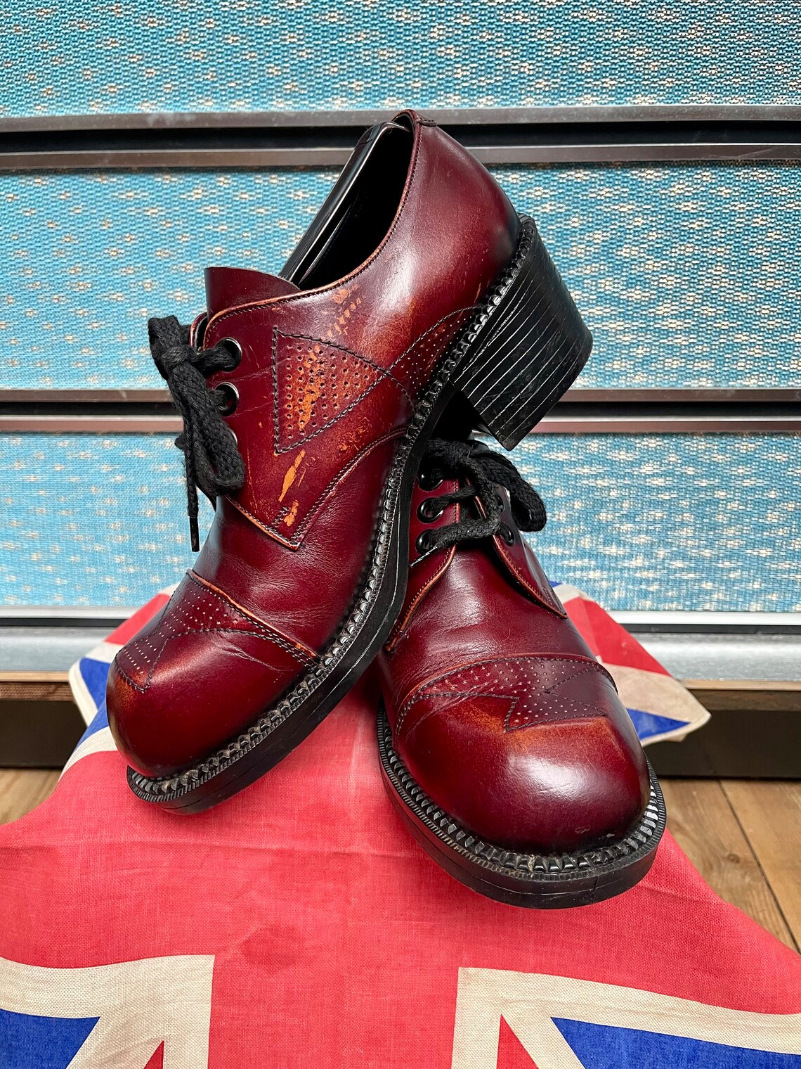 Fab Vintage 1970s 70’s Cherry Red Oxblood Glam Rock Suedehead Northern ...