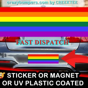 Pride Rainbow Bumper Sticker 10 X 3 UV Plastic Coated or | Etsy