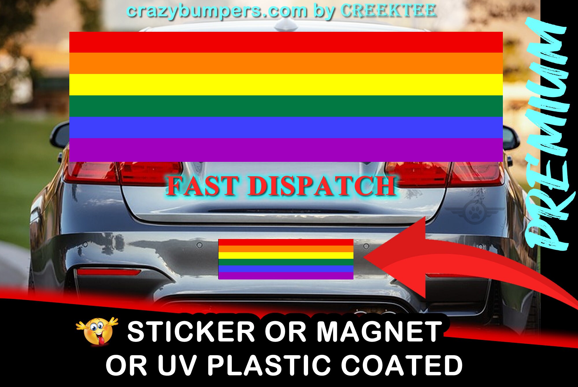 Pride Rainbow Bumper Sticker 10 X 3 UV Plastic Coated or | Etsy