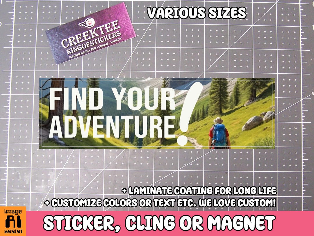 Explore Adventure Bumper Sticker, Magnet or Window Cling in Various ...