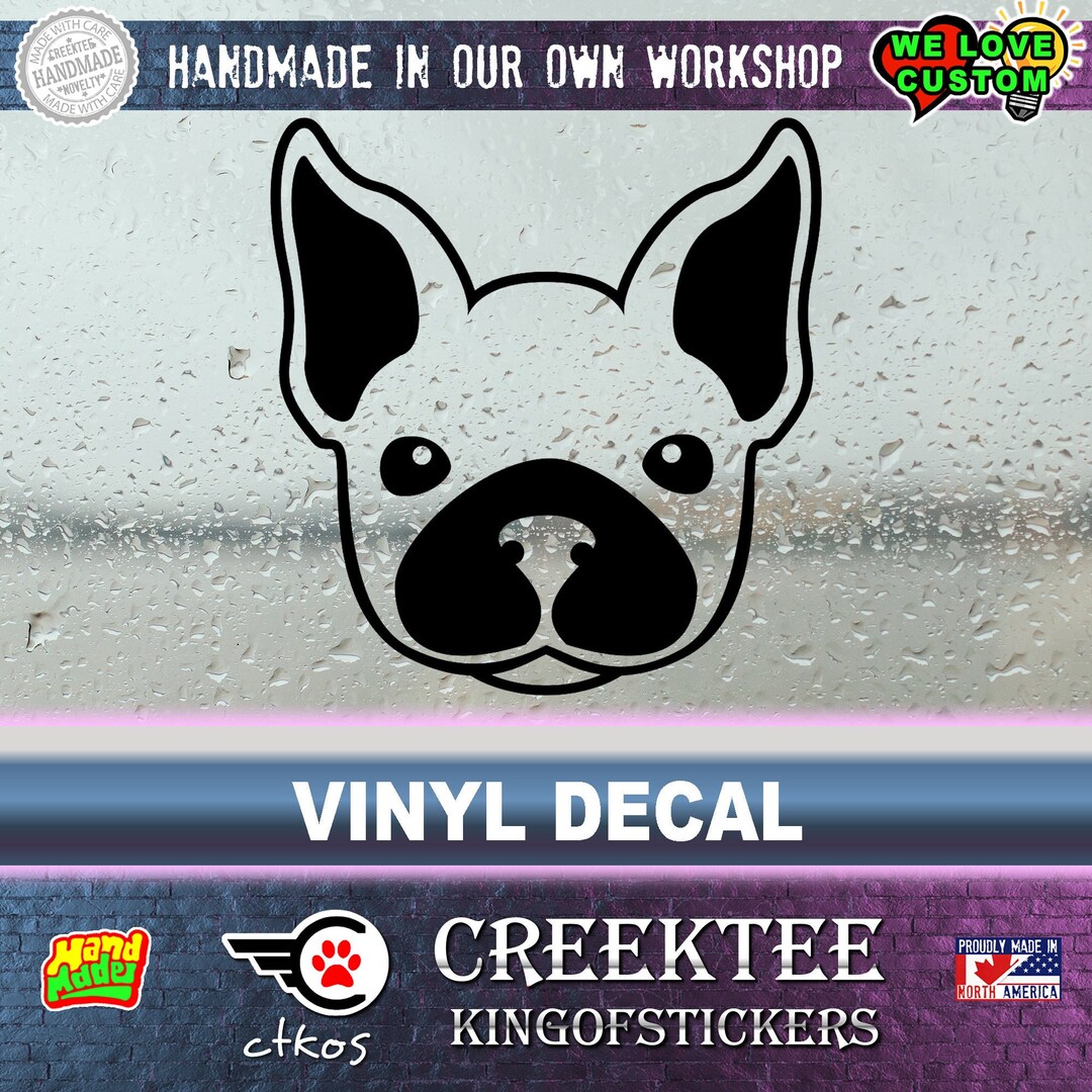 French Bulldog Vinyl Decal Various Sizes and Colors Die Cut Vinyl Decal ...
