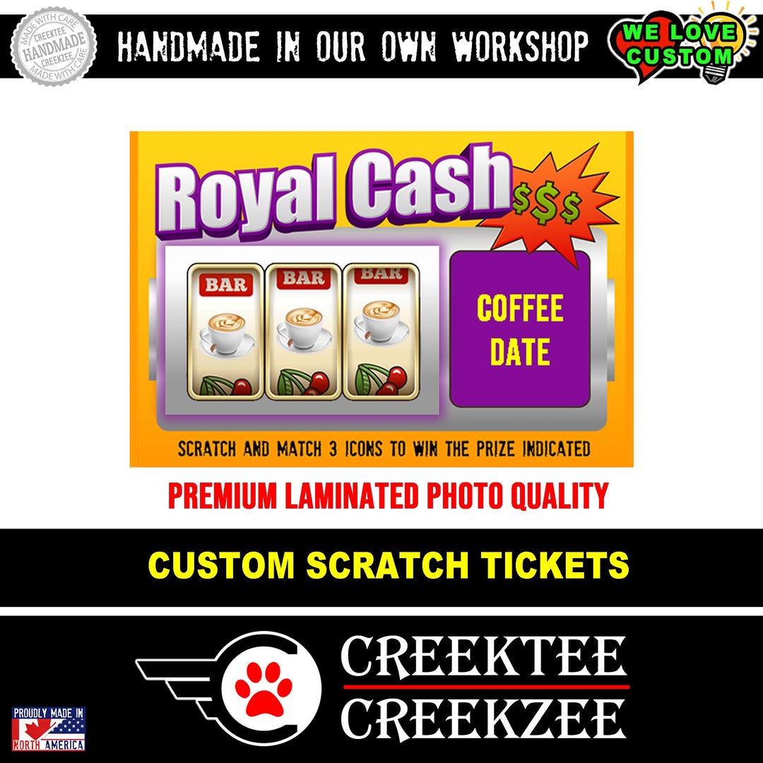 Custom Faux Scratch Tickets Novelty, Laminate Coating, Scratch off Top ...