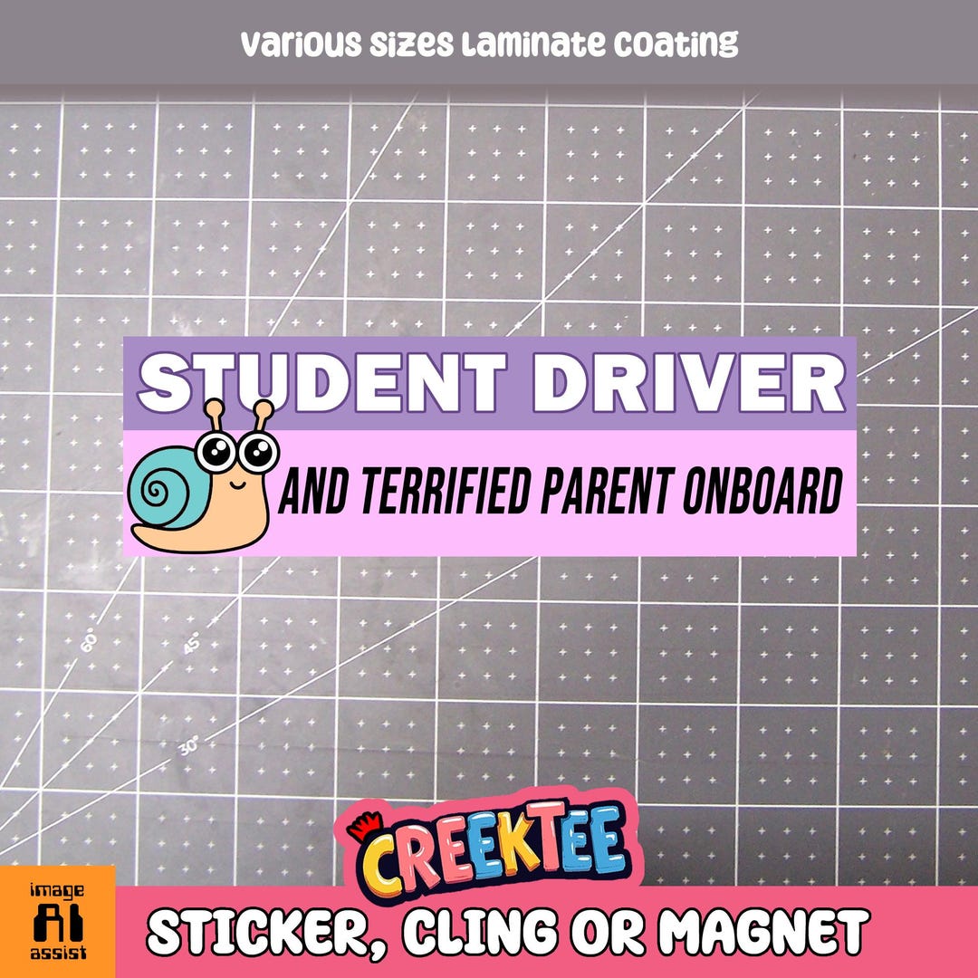 Student Driver and Terrified Parent Onboard Bumper Sticker, Magnet or ...
