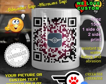 Qr Code Coffee Mug | Etsy