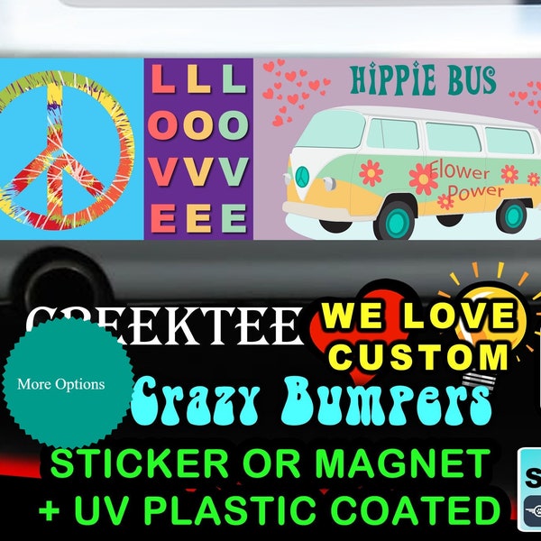 Hippie Bumper Sticker - Etsy
