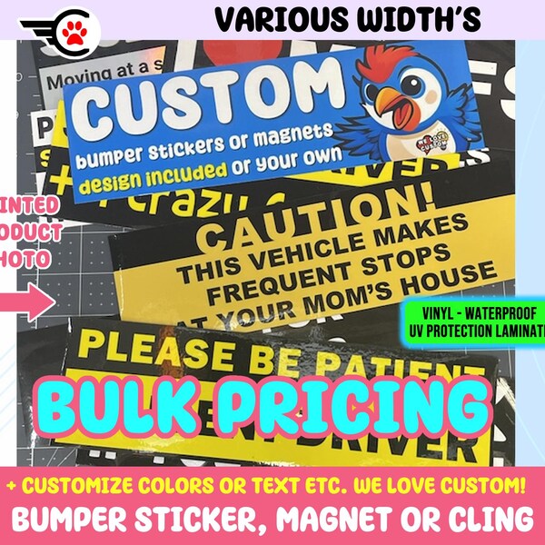 Bumper Stickers Custom Bulk - Etsy