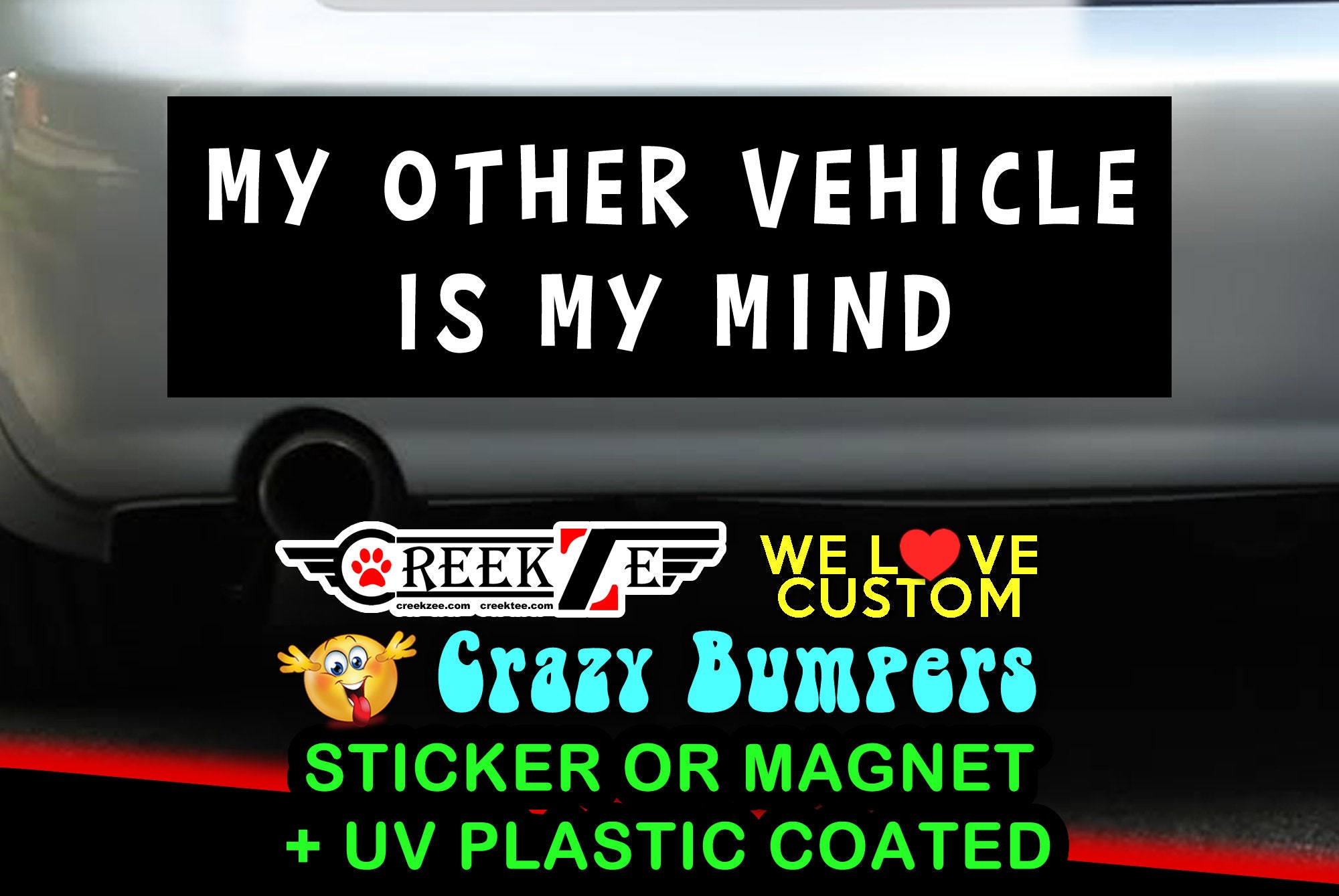 Screenprints Prints Art & Collectibles My Other Car Is A Type 2 Bumper ...