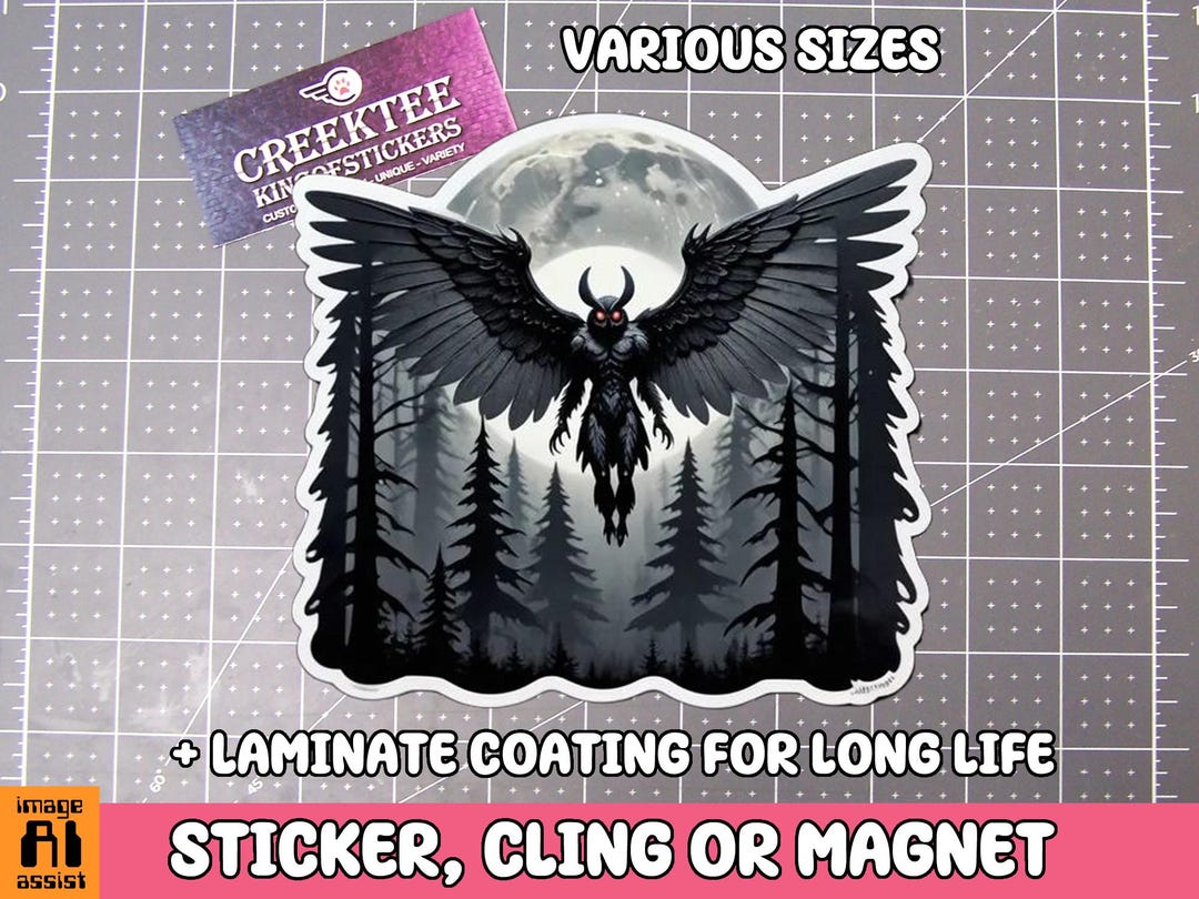 Mothman Vinyl Sticker, Magnet or Window Cling in Various Sizes With ...
