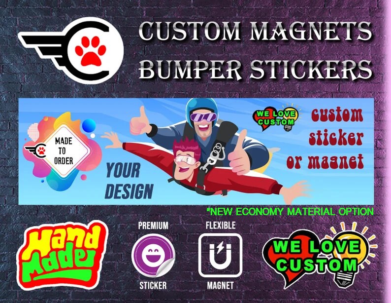Custom Bumper Stickers or Magnets Create Your Own or We - Etsy