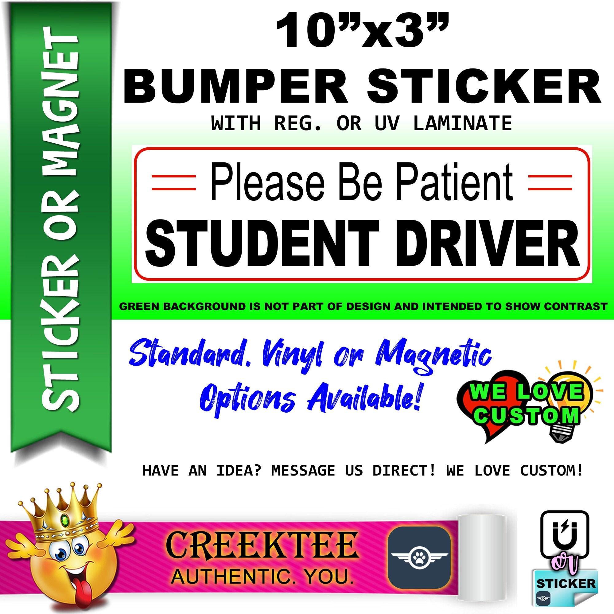 Paper Bumper magnet magnetic magnets 10in x 3in Why Rush Bumper ...