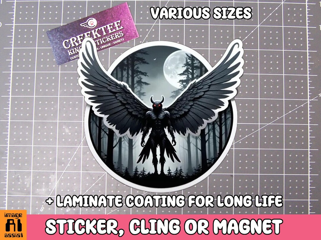 Mothman Vinyl Sticker, Magnet or Window Cling in Various Sizes With ...
