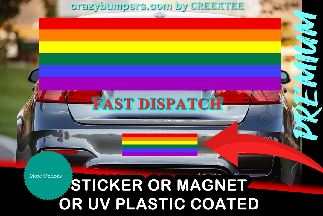 Pride Rainbow Bumper Sticker 10 X 3 UV Plastic Coated or - Etsy