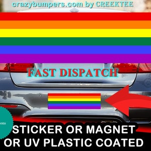 Pride Rainbow Bumper Sticker 10 X 3 UV Plastic Coated or - Etsy