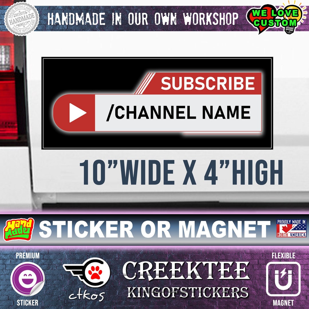 Social Media Channel Bumper Sticker 10 X 4 Bumper Sticker or Magnetic ...