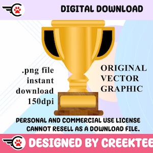 Trophy Vector Graphic .png File Download. 150dpi. Personal and ...