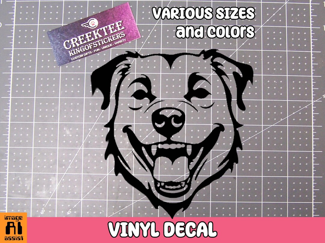 Dog Face Outline Vinyl Decal Various Sizes and Colors Die Cut Vinyl ...