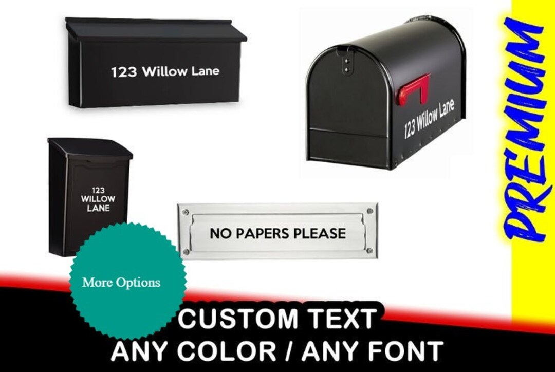 Mailbox or Laptop Text Vinyl Decals You Choose the Size up to - Etsy Canada