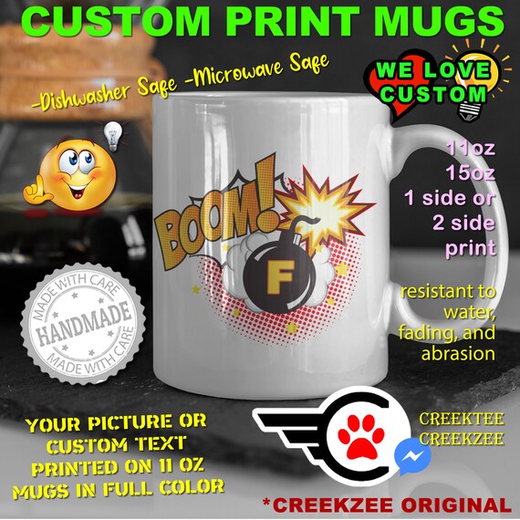 Boom F Bomb Funny Coffee Mug or Personalized Coffee Mugs Your - Etsy Canada