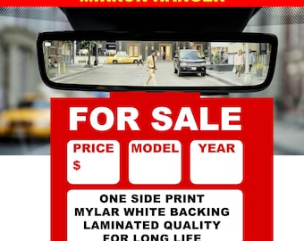 Food Delivery Mylar Sign for Rear View Mirror Hanging, Customizable ...