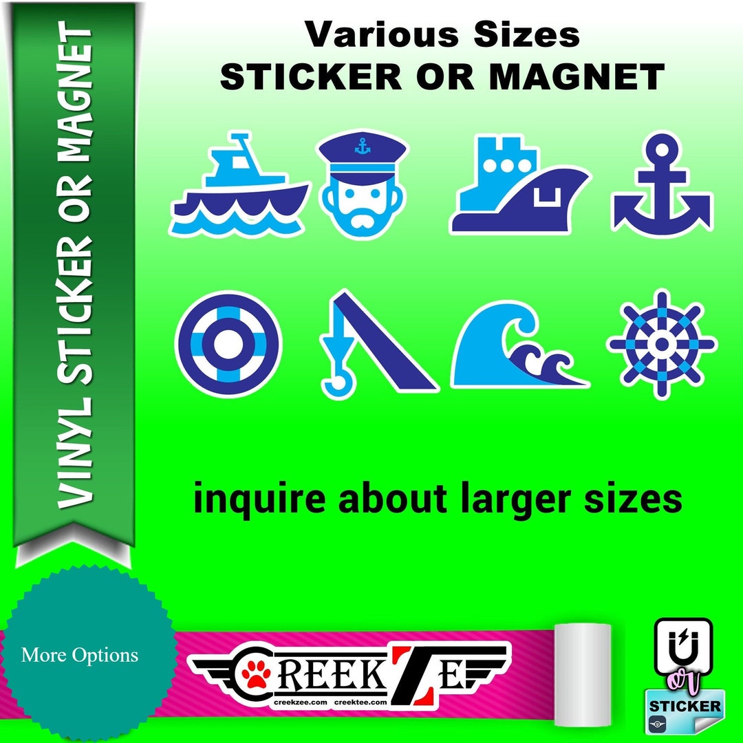 8 Boat Nautical Stickers in Standard Photo or Vinyl Print - Etsy