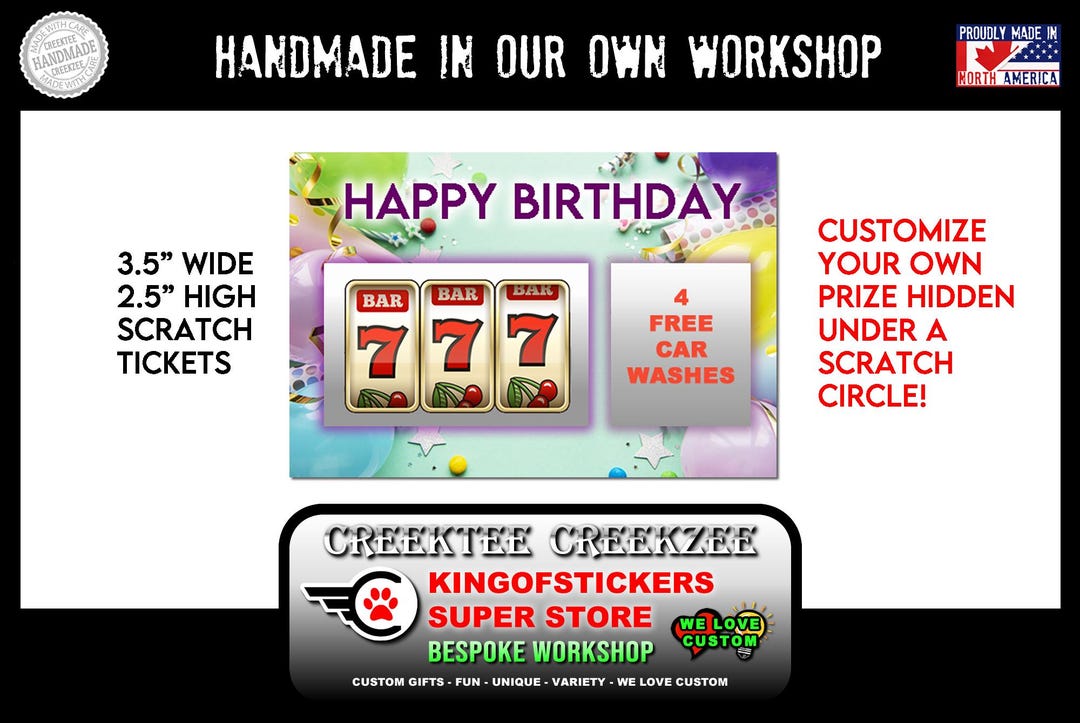 Custom Faux Scratch Tickets Novelty, Laminate Coating, Scratch off Top ...