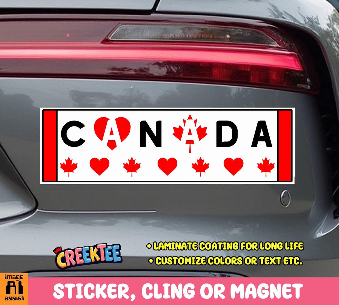 Canada Love Bumper Sticker, Magnet, Vinyl Sticker, Window Cling or ...