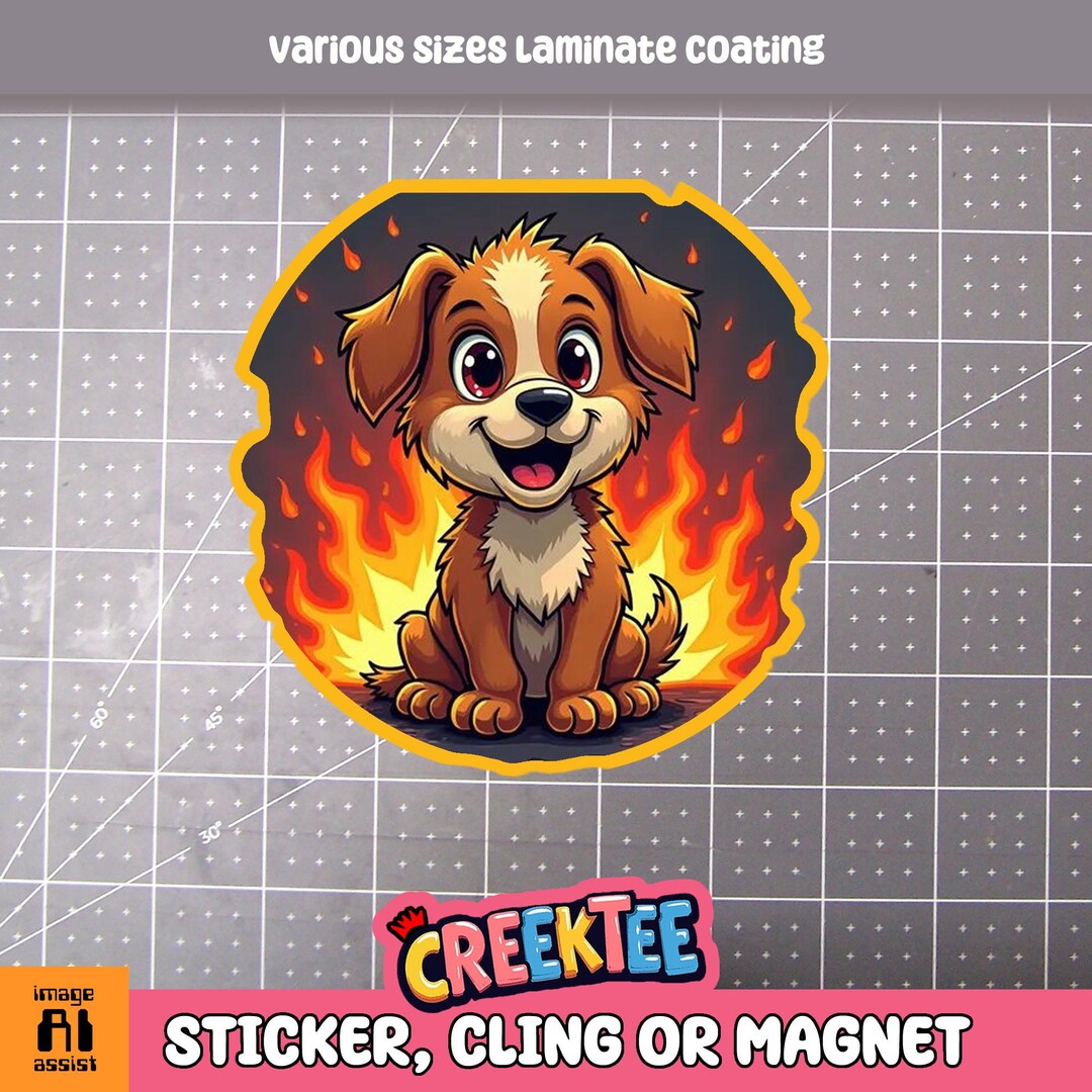 Everything is Fine, Burning Fire Vinyl Sticker, Window Cling or Magnet ...